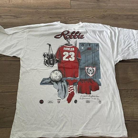 Tops | Robbie Fowler 23 Wembley 96 Liverpool Fc Retro Tshirt Retro ...